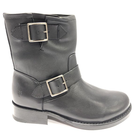 Frye | Shoes | Frye Womens Vicky Engineer Black Leather Ankle Boots ...